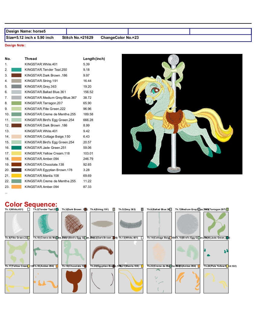 FANCY CAROUSEL HORSES 5 1 Machine Embroidery Design Instant | Etsy