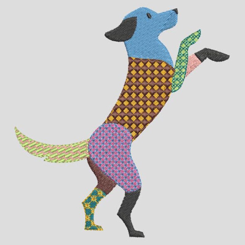 PATCHWORK DOGS 4inch 10 Machine Embroidery Designs Instant | Etsy