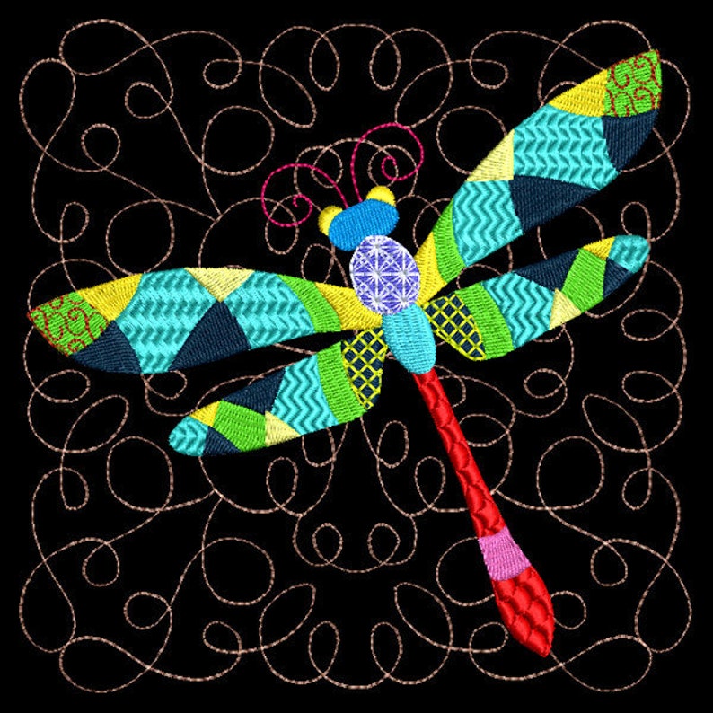 PATCHWORK DRAGONFLIES 6inch 24 Machine Embroidery Designs - Etsy