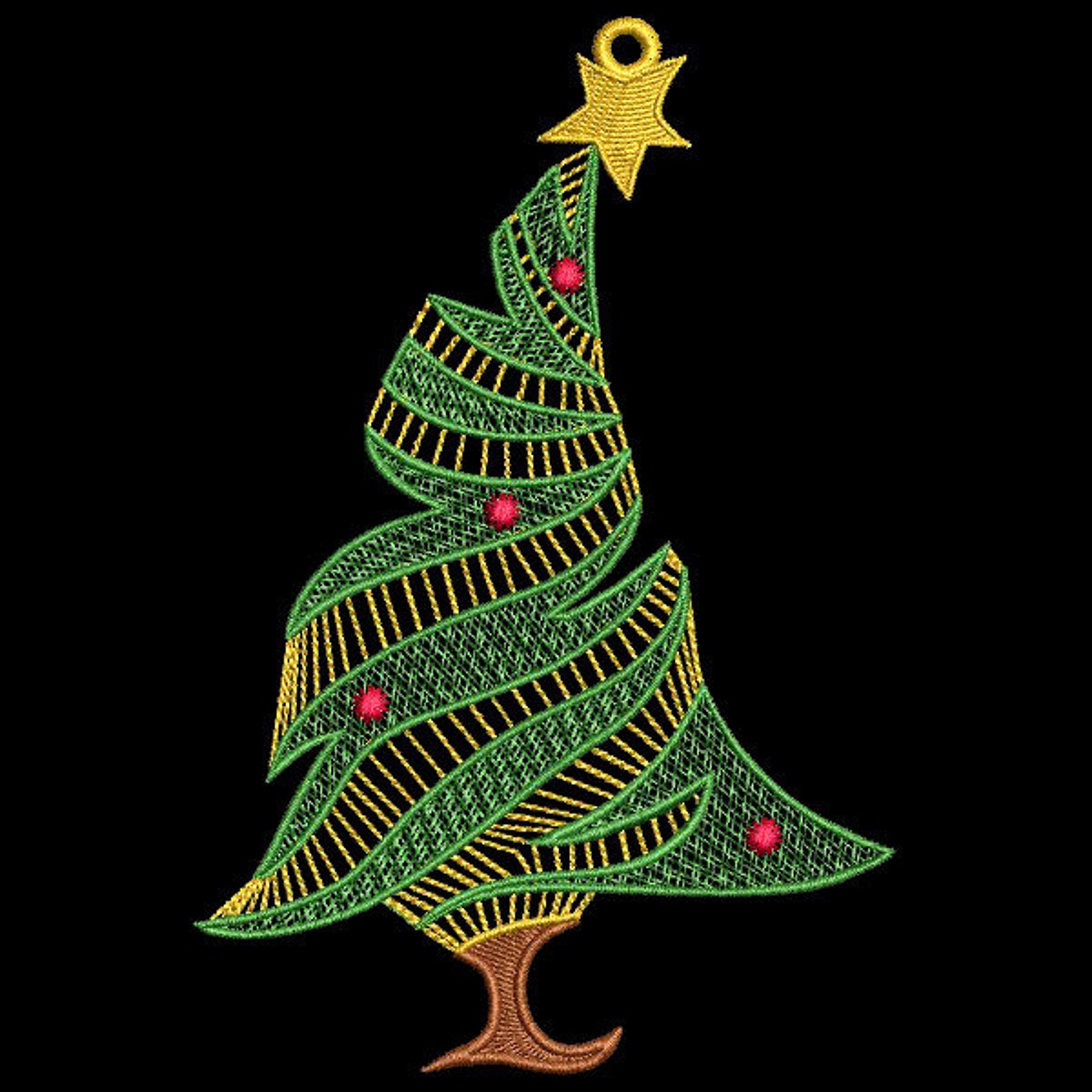 FSL CHRISTMAS TREES (5 Inch)- 10 Machine Embroidery Designs Instant ...