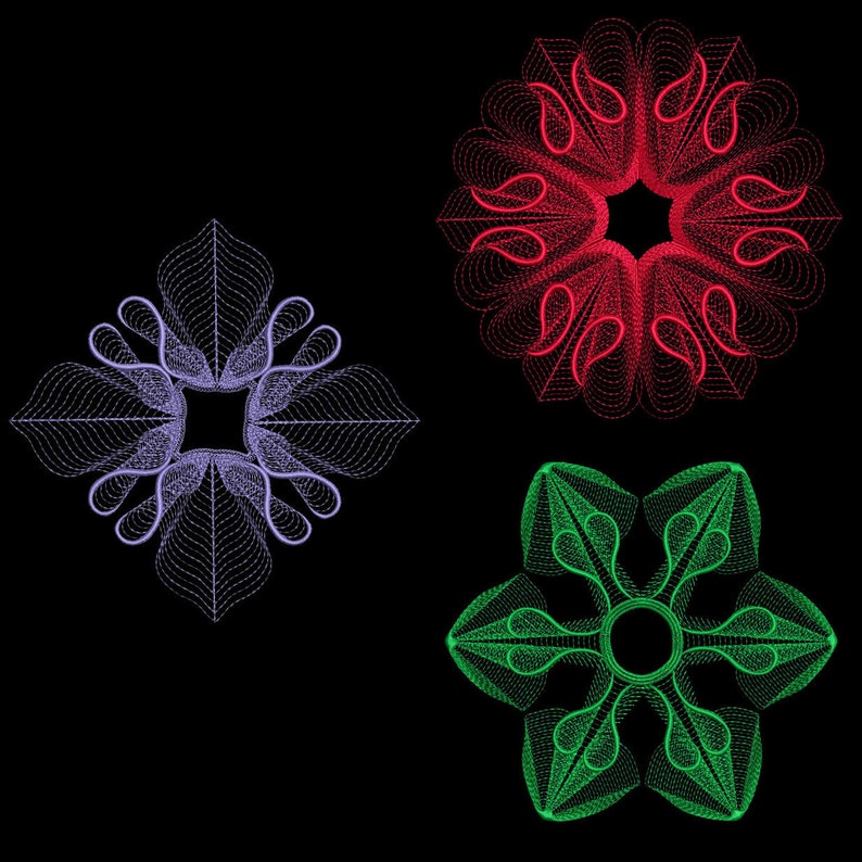 ELEGANT RIPPLE DESIGNS 5inch 10 Machine Embroidery Designs - Etsy