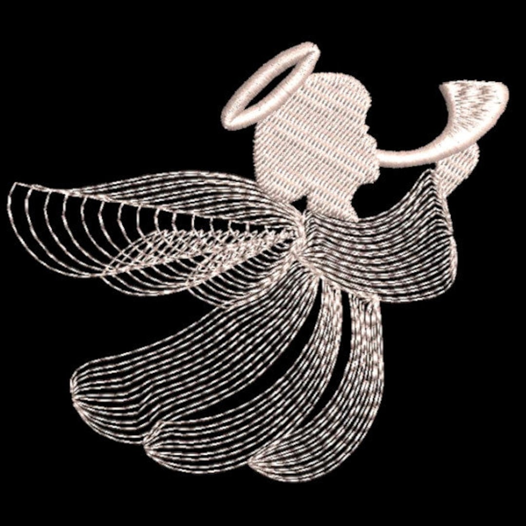 ELEGANT ANGEL #3 - 1 Machine Embroidery Design Instant Download 4x4 ...