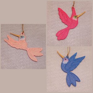 FSL PRETTY HUMMER Ornaments (3.50inch) (free Standing Lace)- 10 Machine ...