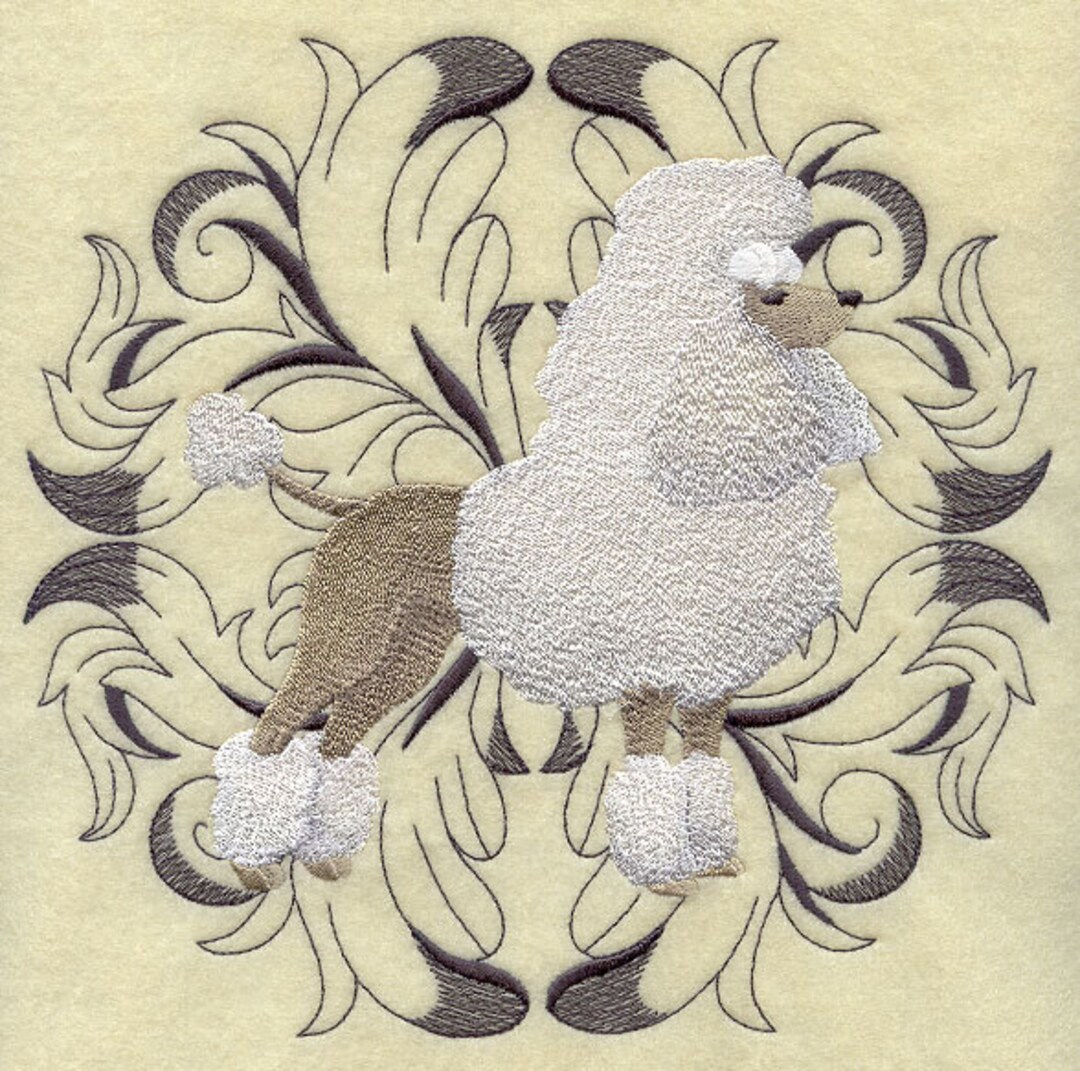 POODLE FANCY - Machine Embroidery Quilt Block (azeb) - Etsy