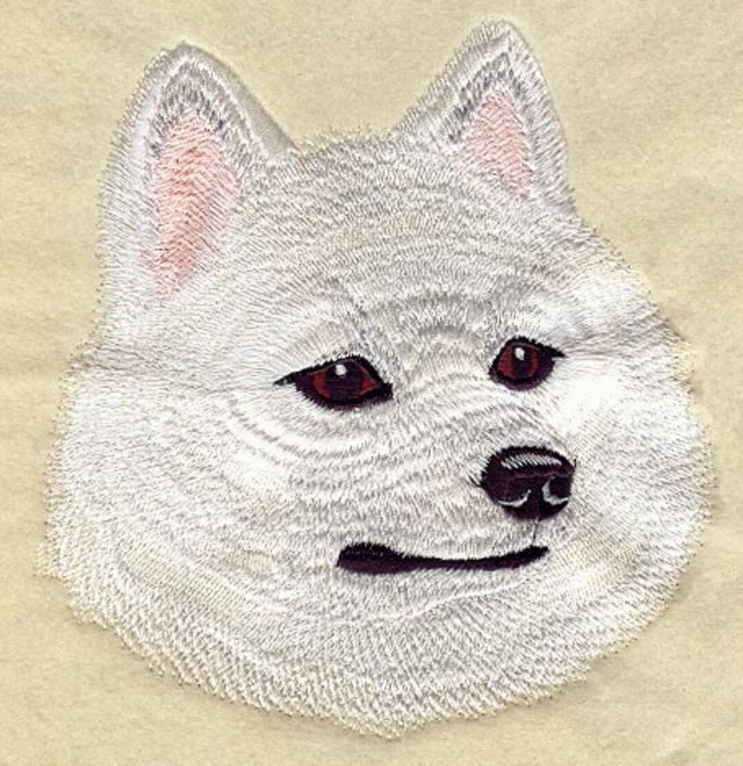 AMERICAN ESKIMO PORTRAIT Machine Embroidered Quilt Block azeb - Etsy