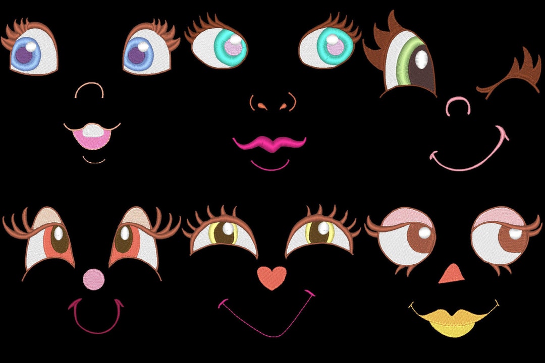 SWEET DOLL FACES (5inch) - 30 Machine Embroidery Designs Instant ...