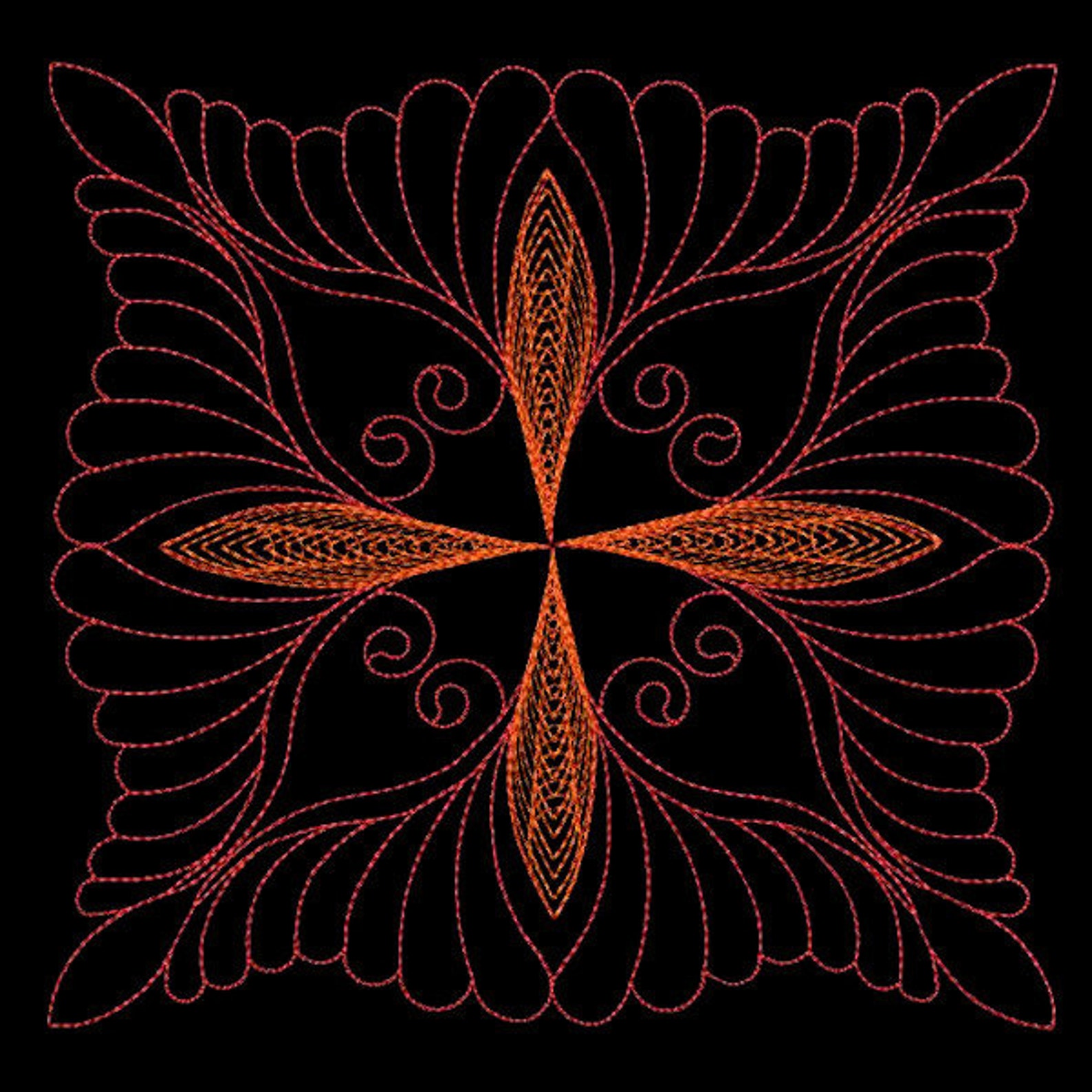 RIPPLE FEATHER QUILT Block 6inch 10 Machine Embroidery - Etsy