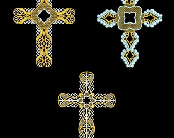 FSL ORNATE CROSSES 4inch 10 Machine Embroidery Design | Etsy