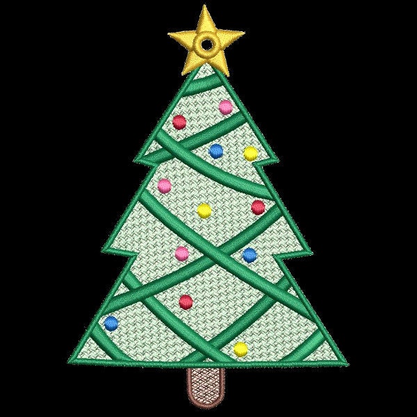 FSL CHRISTMAS TREES (4 Inch)- 10 Machine Embroidery Designs Instant ...
