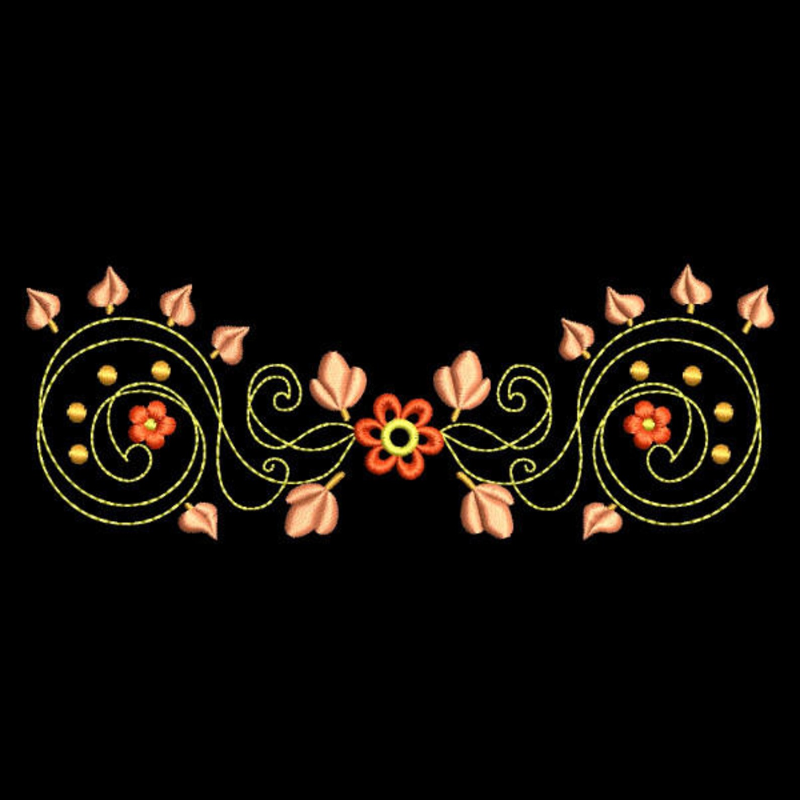 CURLY FLOWER BORDERS 6inch 10 Machine Embroidery Designs - Etsy