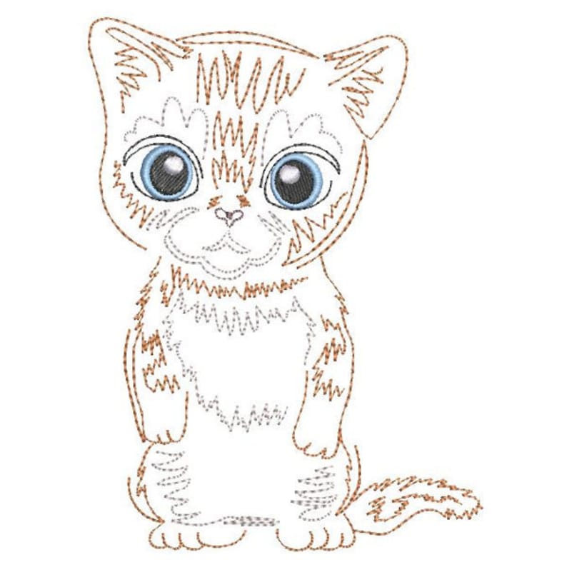 CUTE KITTENS 4inch 10 Machine Embroidery Designs Instant | Etsy