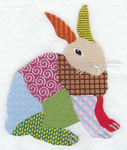 PATCHWORK RABBIT 2 Machine Embroidery Quilt Blocksazeb | Etsy