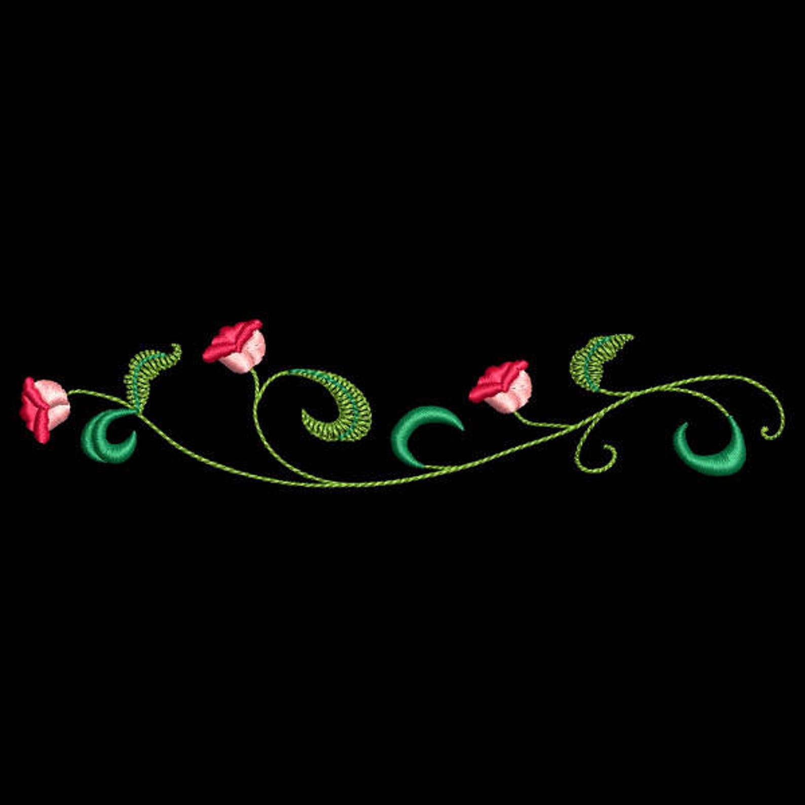 SIMPLE FLOWER BORDERS 6inch 10 Machine Embroidery Designs - Etsy