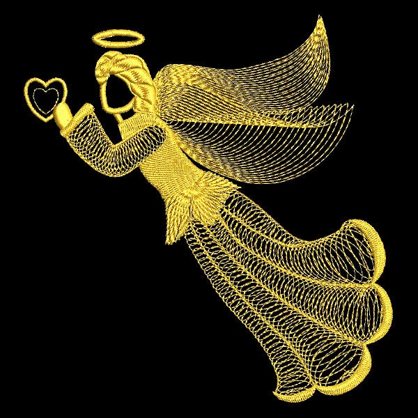 GOLDEN ANGELS (5inch) - 10 Machine Embroidery Designs Instant Download ...