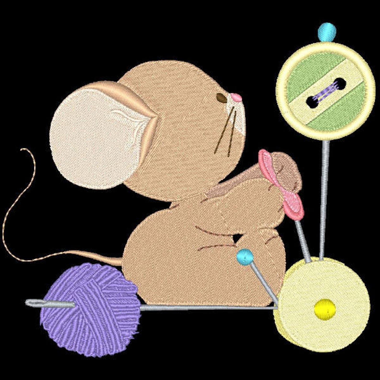 SEW SWEET MICE Design Pack#2 (5inch) - 10 Machine Embroidery Designs ...
