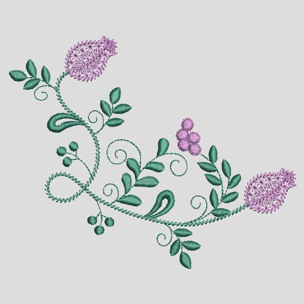 PRETTY FLOWER BUDS (6inch) - 10 Machine Embroidery Designs Instant ...