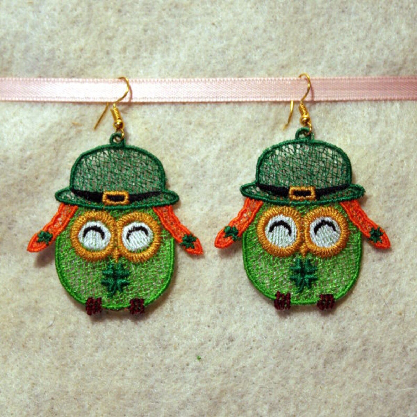 FSL ST. PATRICK Earrings (2.5 Inch) - 10 Machine Embroidery Designs ...