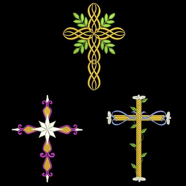 ELEGANT CROSSES (6inch) - 10 Machine Embroidery Designs Instant ...