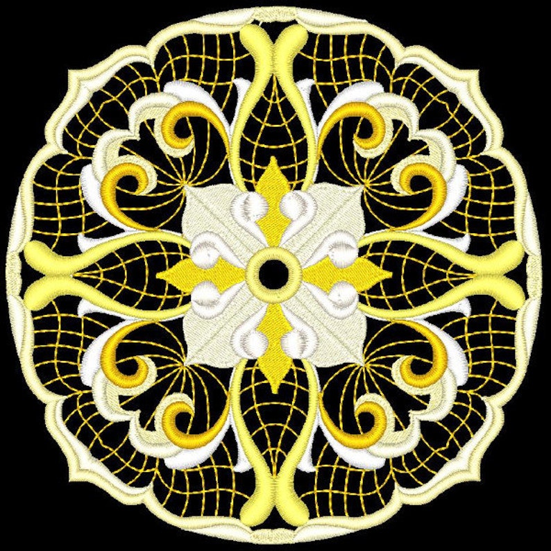 FANCY CIRCLES 5inch 10 Machine Embroidery Designs Instant | Etsy