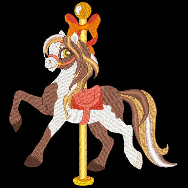 FANCY CAROUSEL HORSES 5inch 10 Machine Embroidery Designs | Etsy