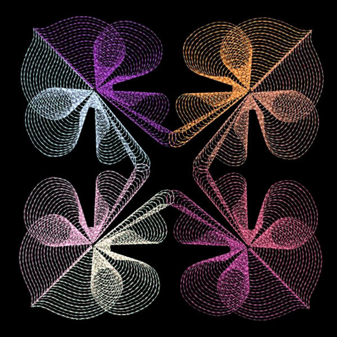 CURLY QUILT BLOCKS (6inch) - 12 Machine Embroidery Designs Instant ...