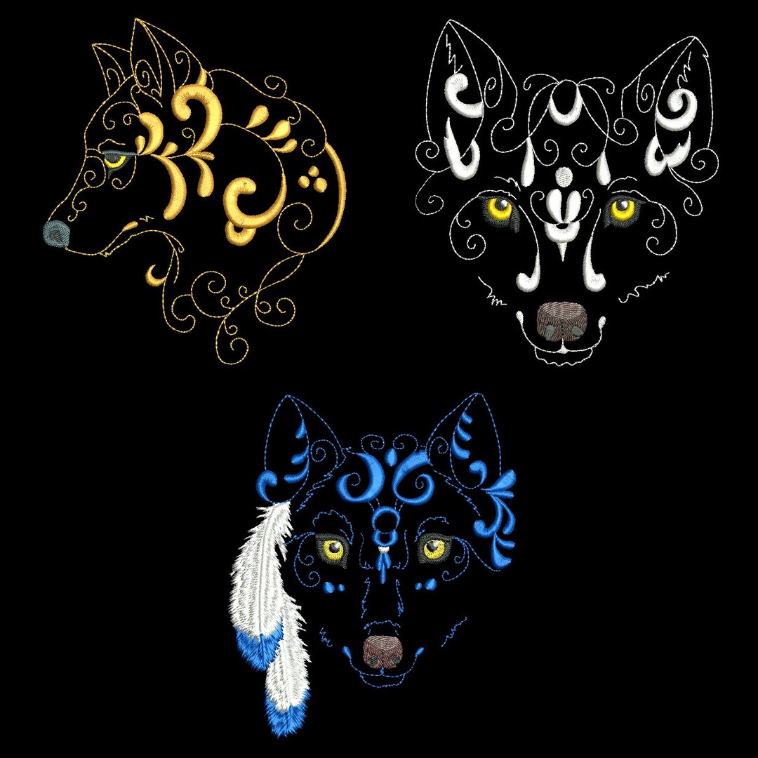WONDERFUL WOLVES (4inch) - 10 Machine Embroidery Designs Instant ...