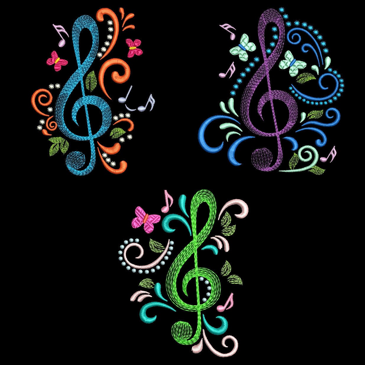 MUSIC TIME (6 INCH)-10 Machine Embroidery Design Instant Download 6x10 ...