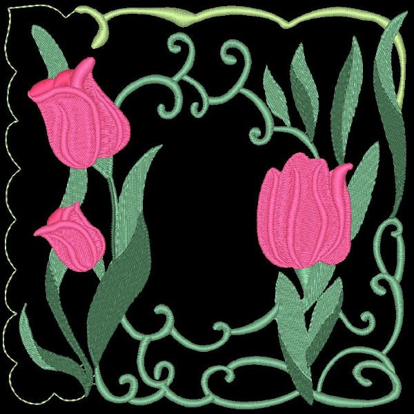TULIP BLOCKS 6inch 12 Machine Embroidery Designs Instant | Etsy