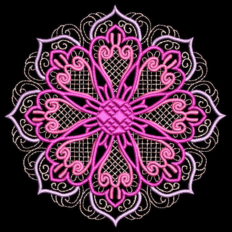 BLOOMING MEDALLIONS (5inch) - 12 Machine Embroidery Designs Instant ...
