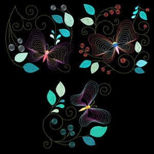 LIGHT & AIRY FLUTTERBYS (4inch) - 10 Machine Embroidery Designs Instant ...