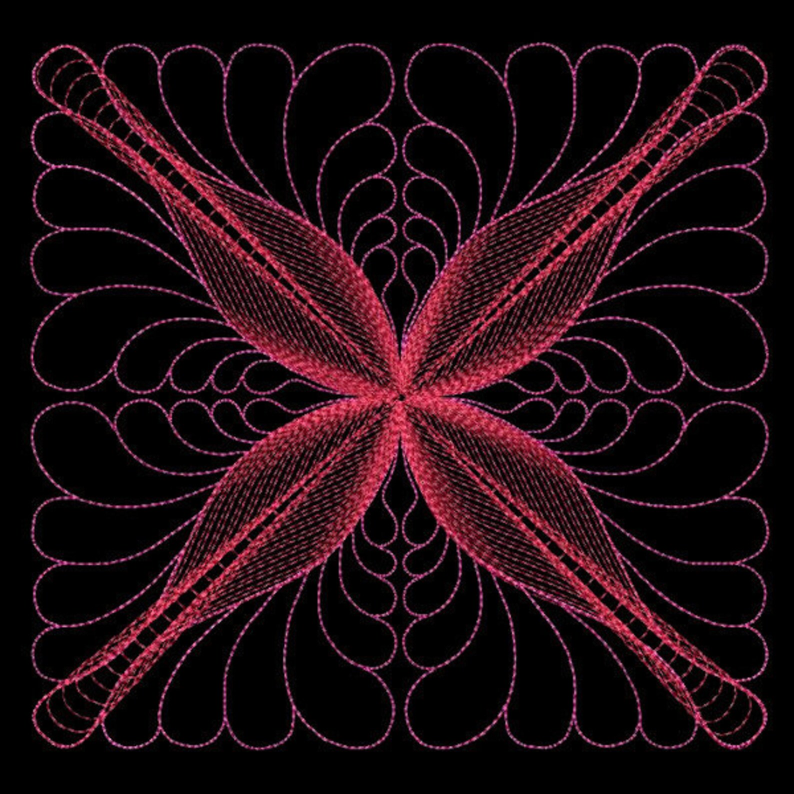 RIPPLE FEATHER QUILT Block 4inch 10 Machine Embroidery - Etsy