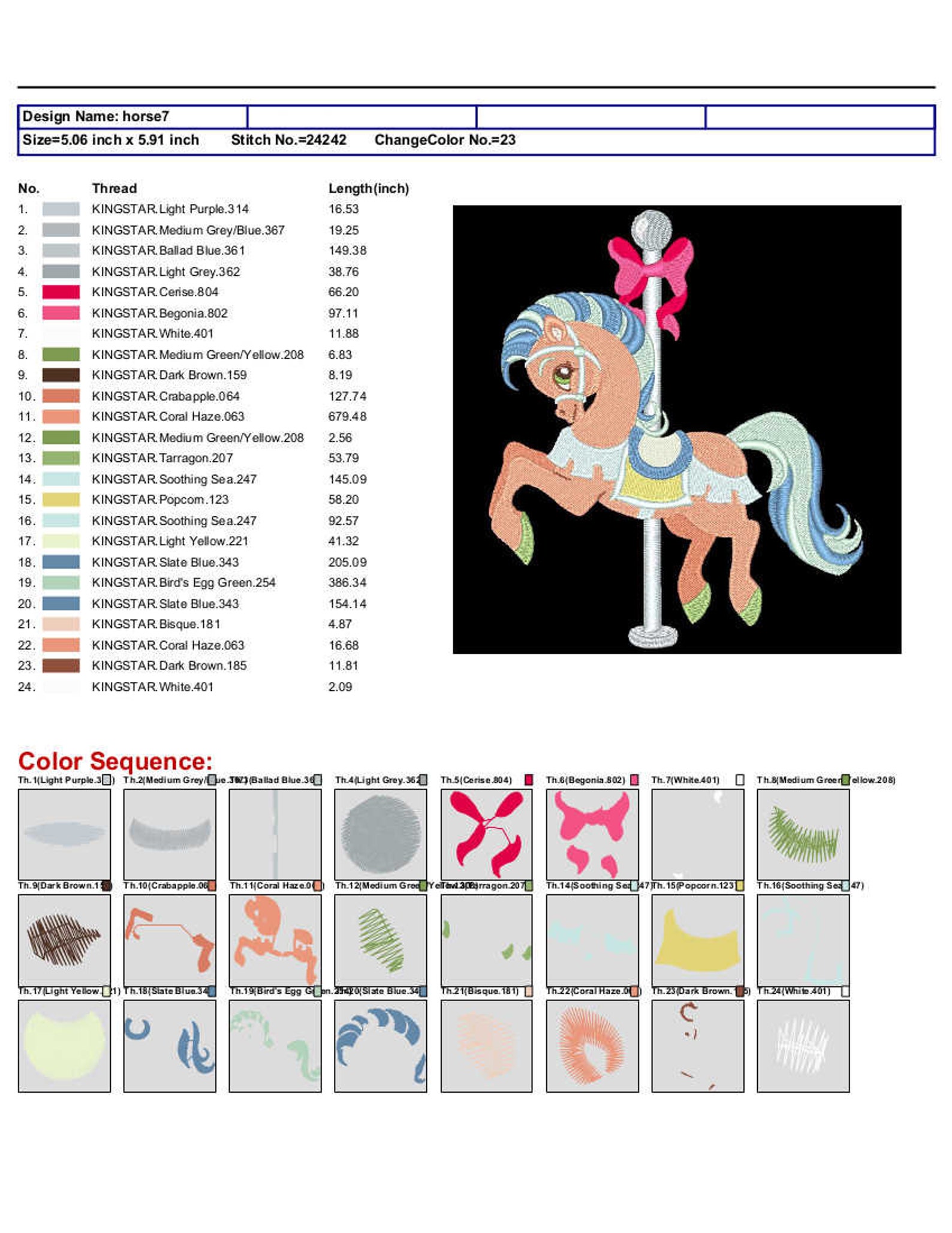 FANCY CAROUSEL HORSES 7 1 Machine Embroidery Design Instant | Etsy