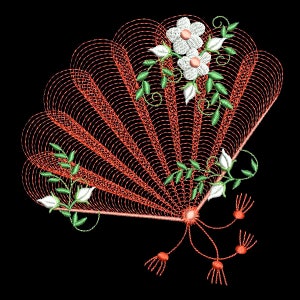 VICTORIAN FANS (6inch) - 10 Machine Embroidery Design Instant Download ...