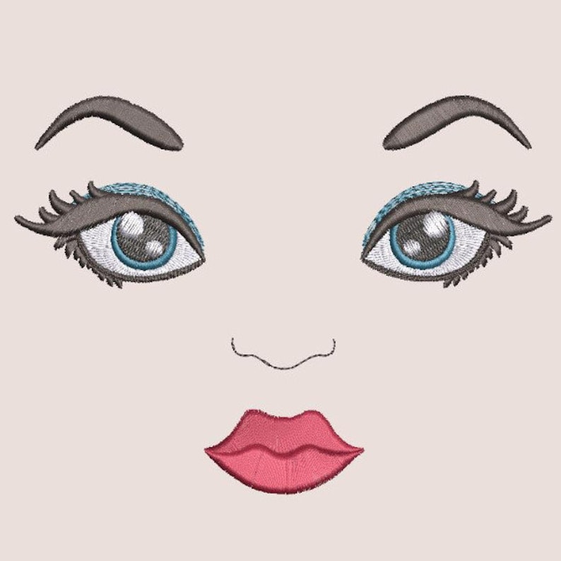 FABULOUS FACES 4inch 10 Machine Embroidery Designs Instant - Etsy