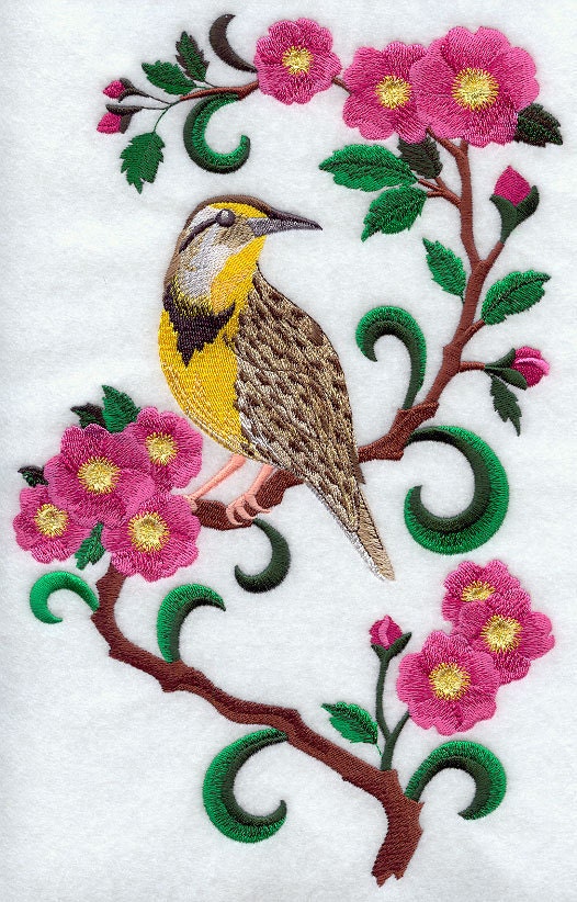 NORTH DAKOTA WESTERN Meadowlark & Prarie Rose Medley Machine | Etsy