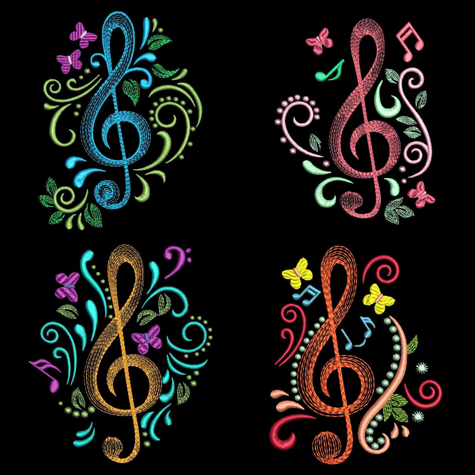 MUSIC TIME (6 INCH)-10 Machine Embroidery Design Instant Download 6x10 ...
