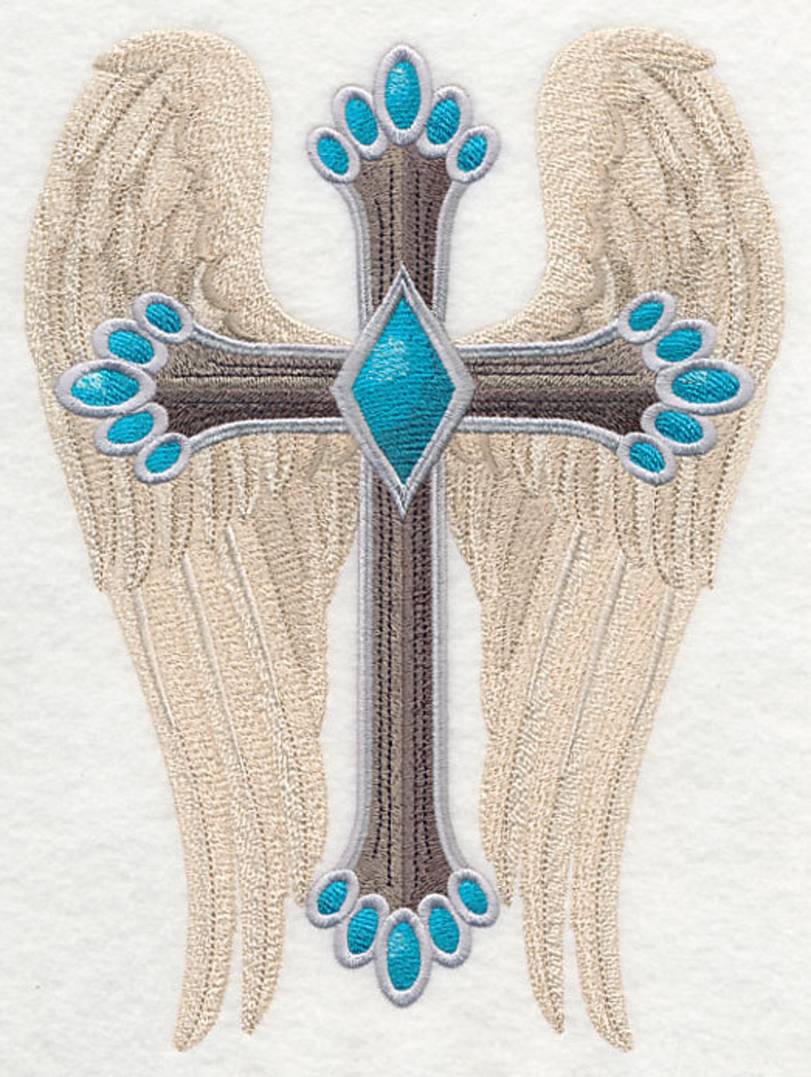 WINGED CROSS Machine Embroidery Quilt Blocks AzEB | Etsy