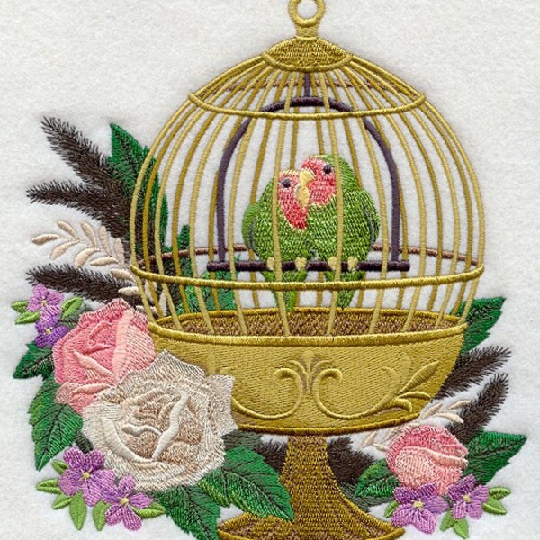 Embroidered Birdcage - Etsy