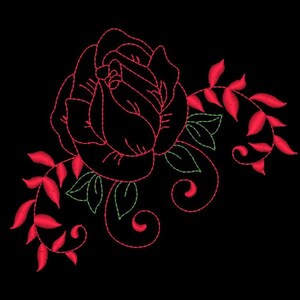 BEAUTIFUL REDWORK ROSES (4inch) - 10 Machine Embroidery Designs Instant ...