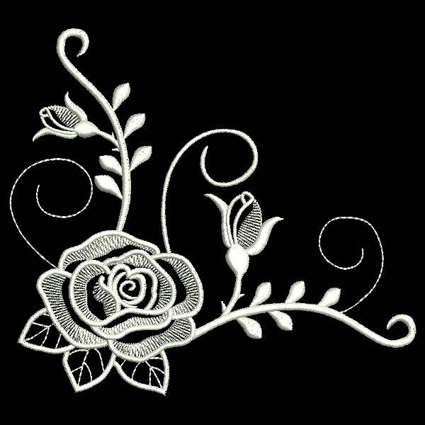 WHITE ROSE 5 INCH Size 10 Machine Embroidery Designs | Etsy