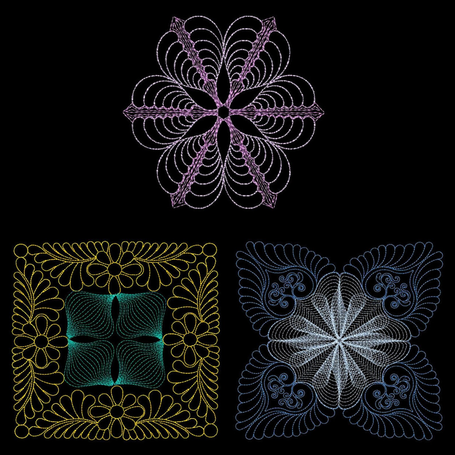 RIPPLE FEATHER QUILT Block 4inch 10 Machine Embroidery - Etsy