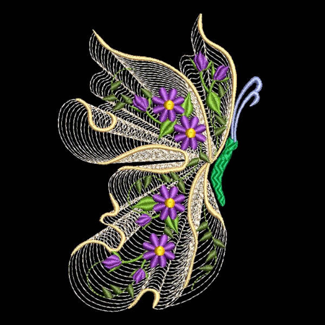 FLUTTERBY LUV #2 (5 Inch)- 10 Machine Embroidery Designs Instant ...