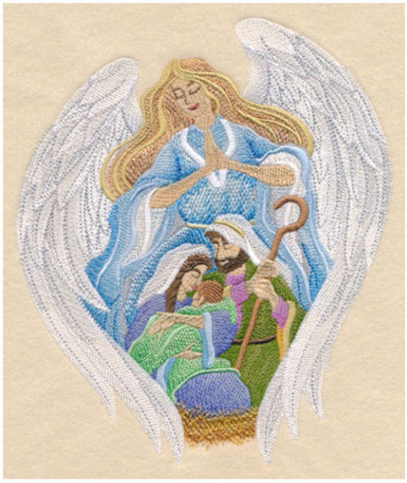 HEAVENLY ANGEL and HOLY Family - Machine Embroidery Quilt Blocks (azeb ...