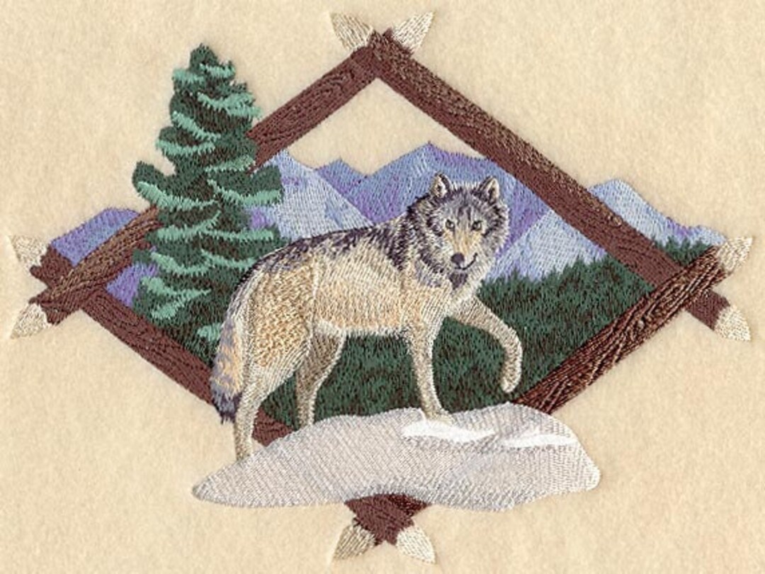 WINTER WOLF DIAMOND- Machine Embroidered Quilt Blocks (azeb) - Etsy