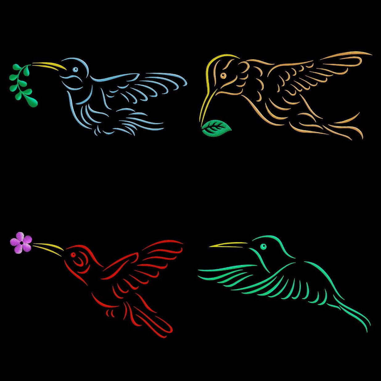 HUMM-DINGER HUMMERS (5inch) - 10 Machine Embroidery Designs Instant ...