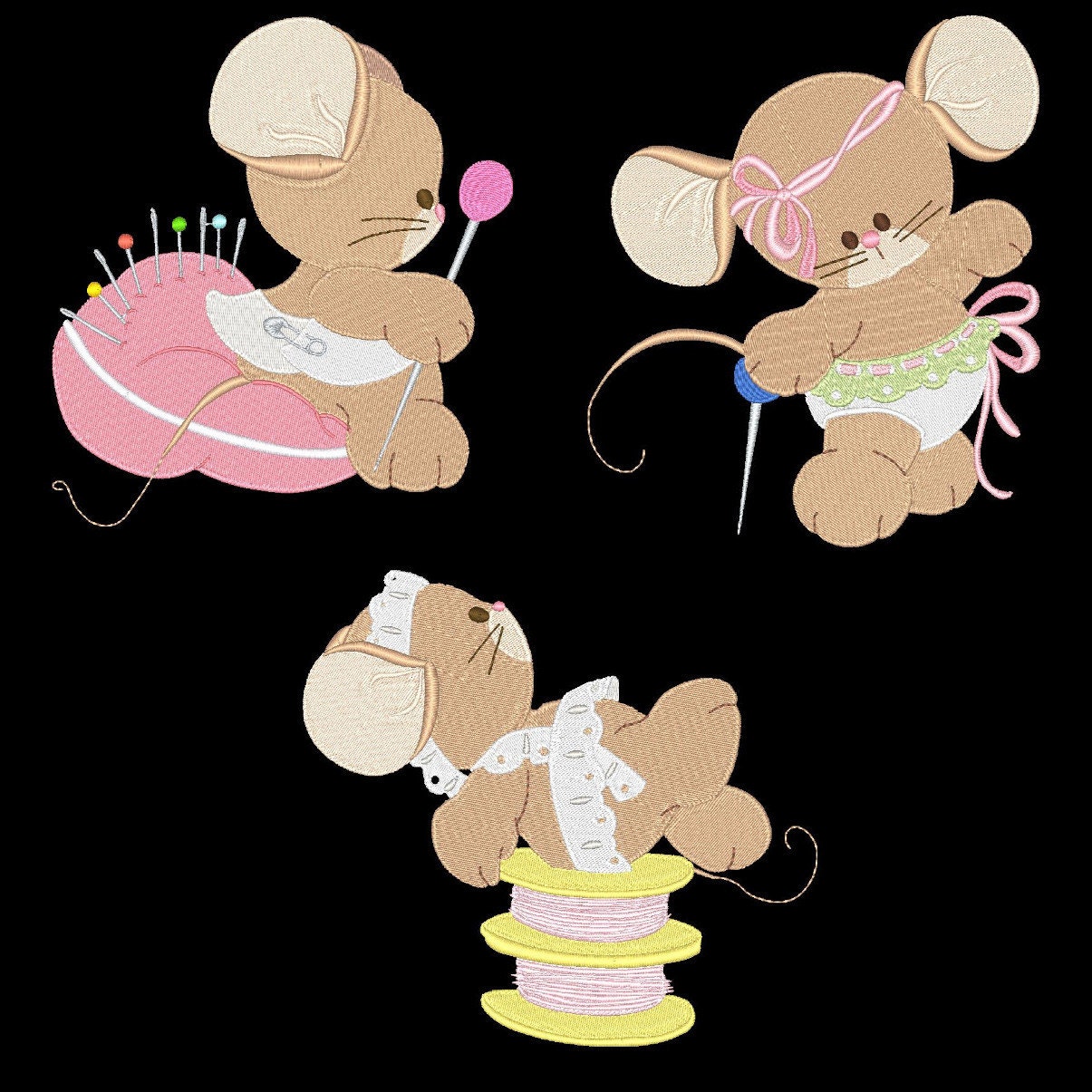 Nähen süße Mäuse Design Pack 1 4 Zoll 10 Maschine | Etsy