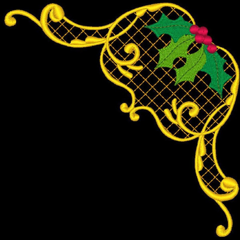 BAROQUE MISTLETOE CORNERS 30 Machine Embroidery Designs - Etsy