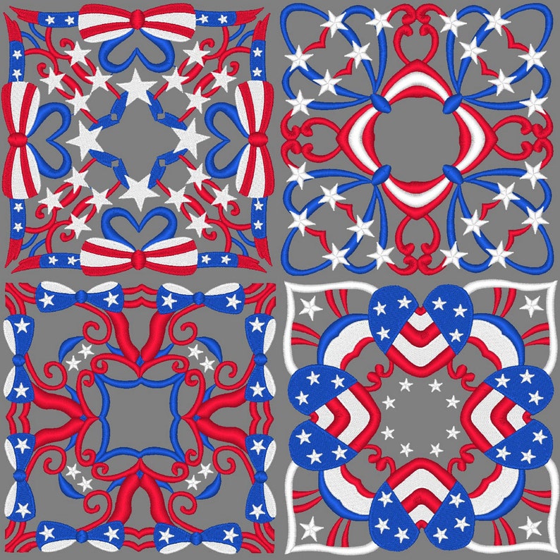 PATRIOTIC SQUARES 6inch 12 Machine Embroidery Designs - Etsy