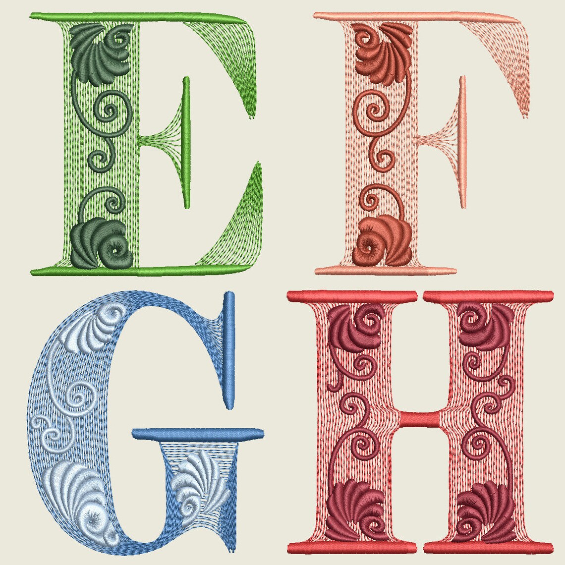 FEATHER ALPHABET and NUMBERS (3.88in)- 36 Machine Embroidery Designs ...