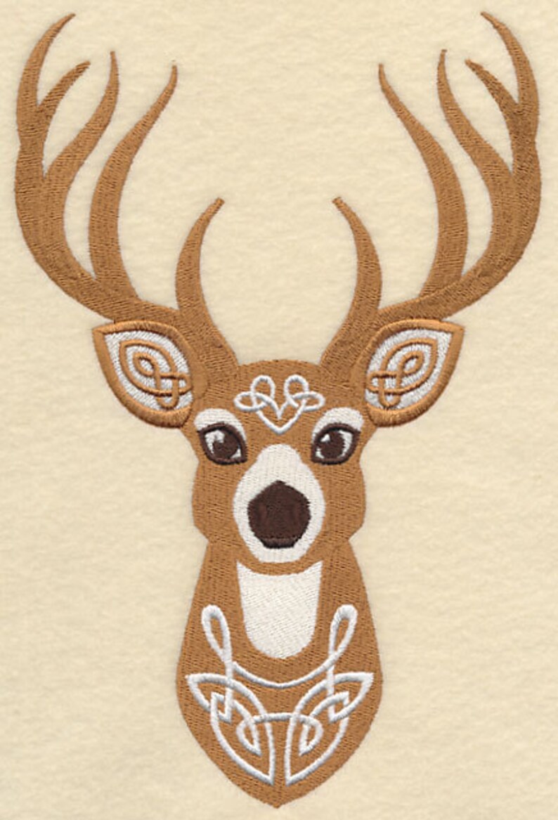 CELTIC KNOTWORK DEER Machine Embroidery Quilt Block azeb - Etsy
